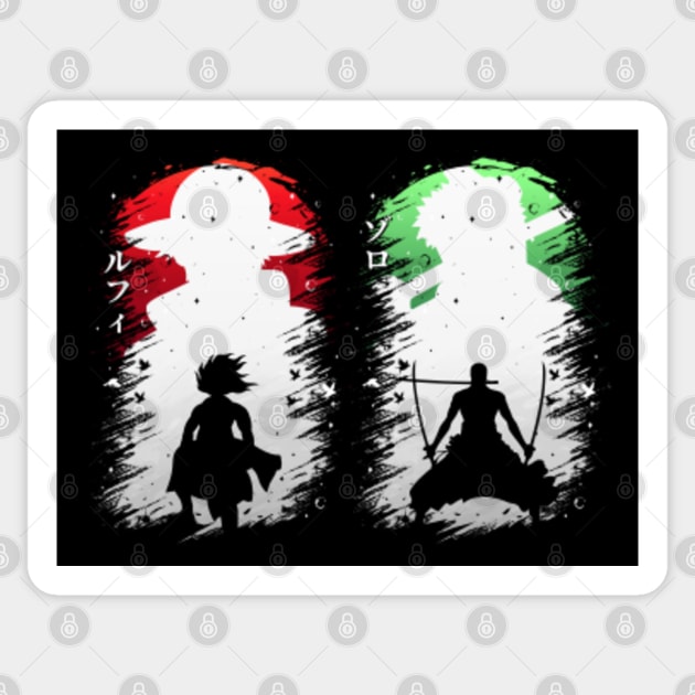 Luffy Zoro Anime Splash Luffy Zoro Sticker Teepublic